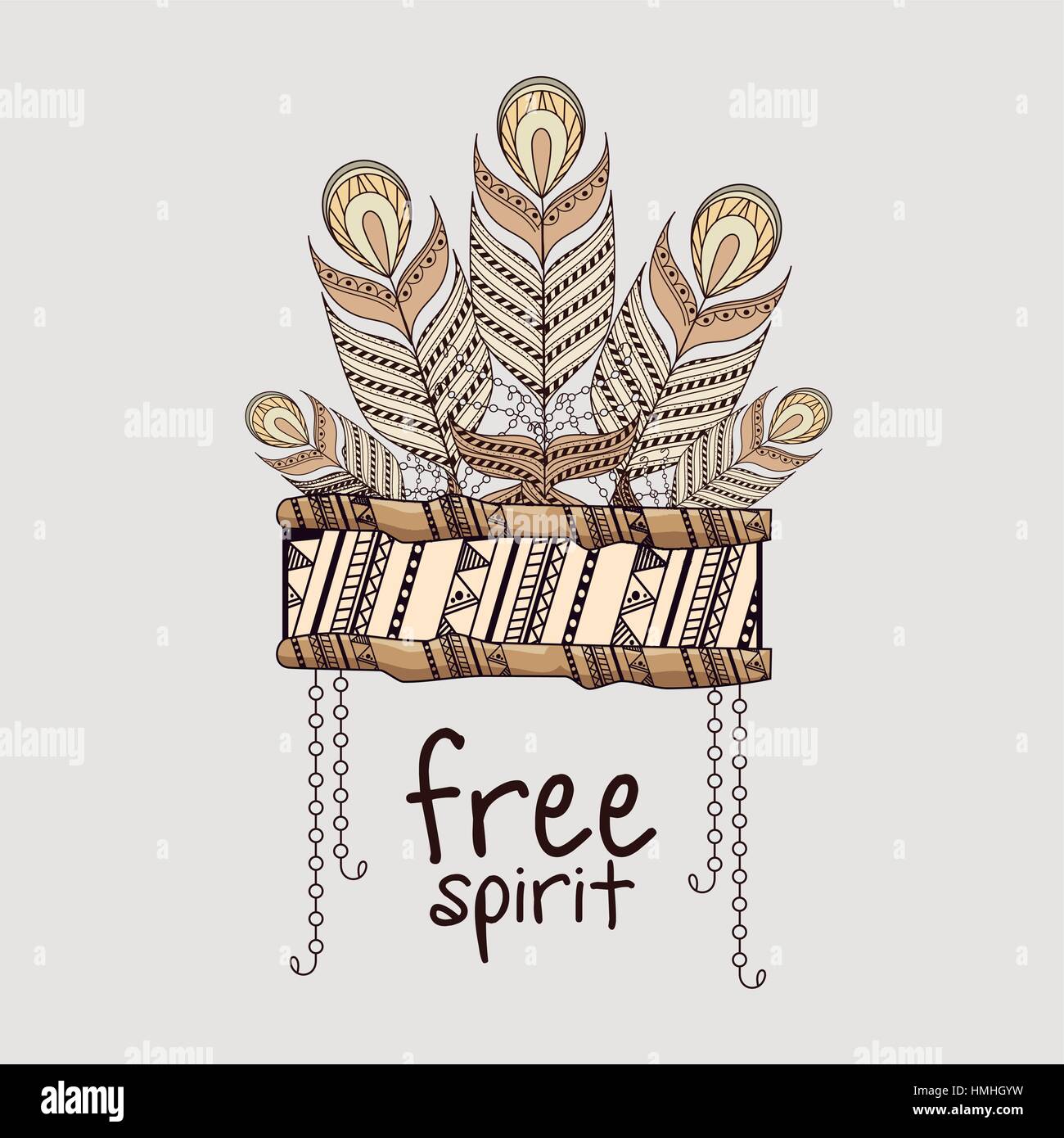 free spirit boho style vector illustration design Stock Vector Image ...