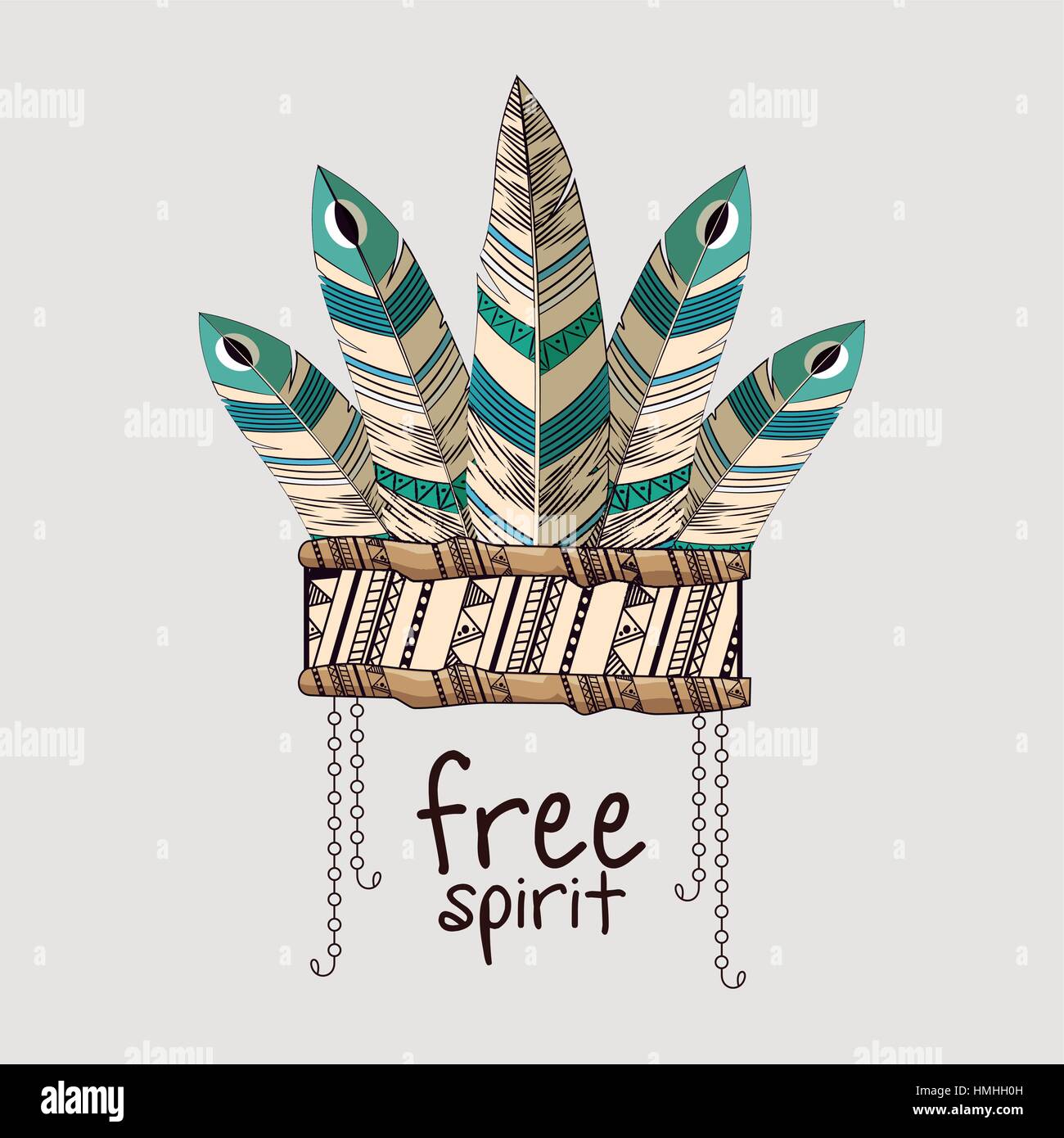 free spirit boho style vector illustration design Stock Vector Image ...