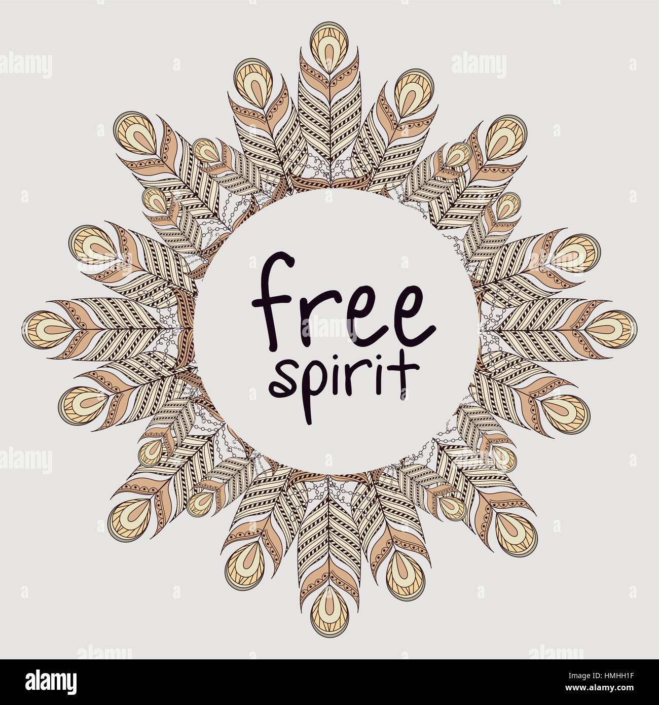 free spirit boho style vector illustration design Stock Vector Image ...