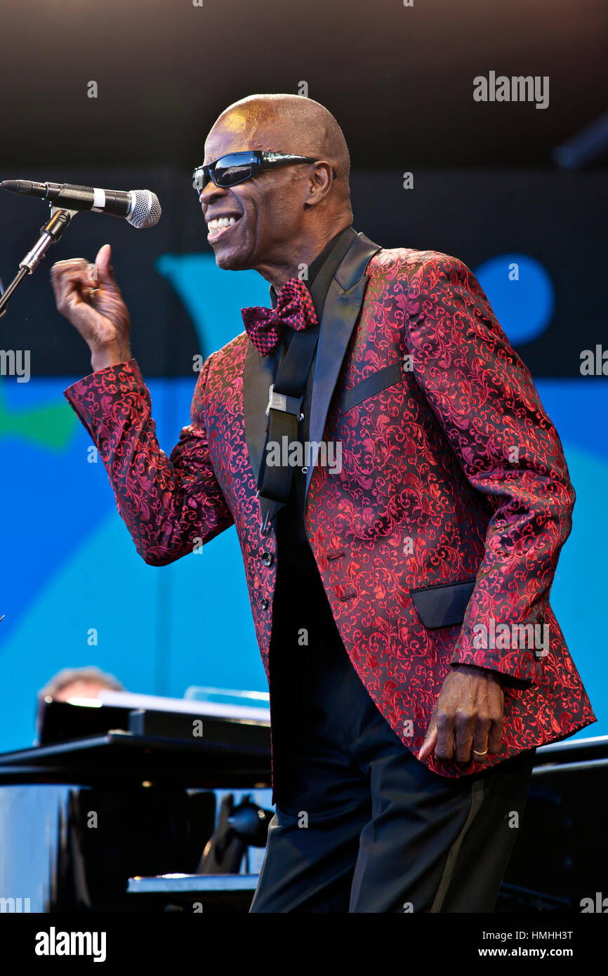 MACEO PARKER sings with the RAY CHARLES ORCHESTRA during the 59th ...