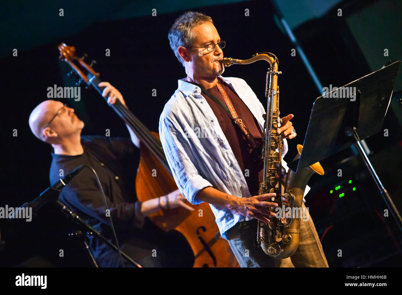 RICK MARGITZA on saxophone and SCOTT COLLEY on base for IBRAHIM MAALOUF ...