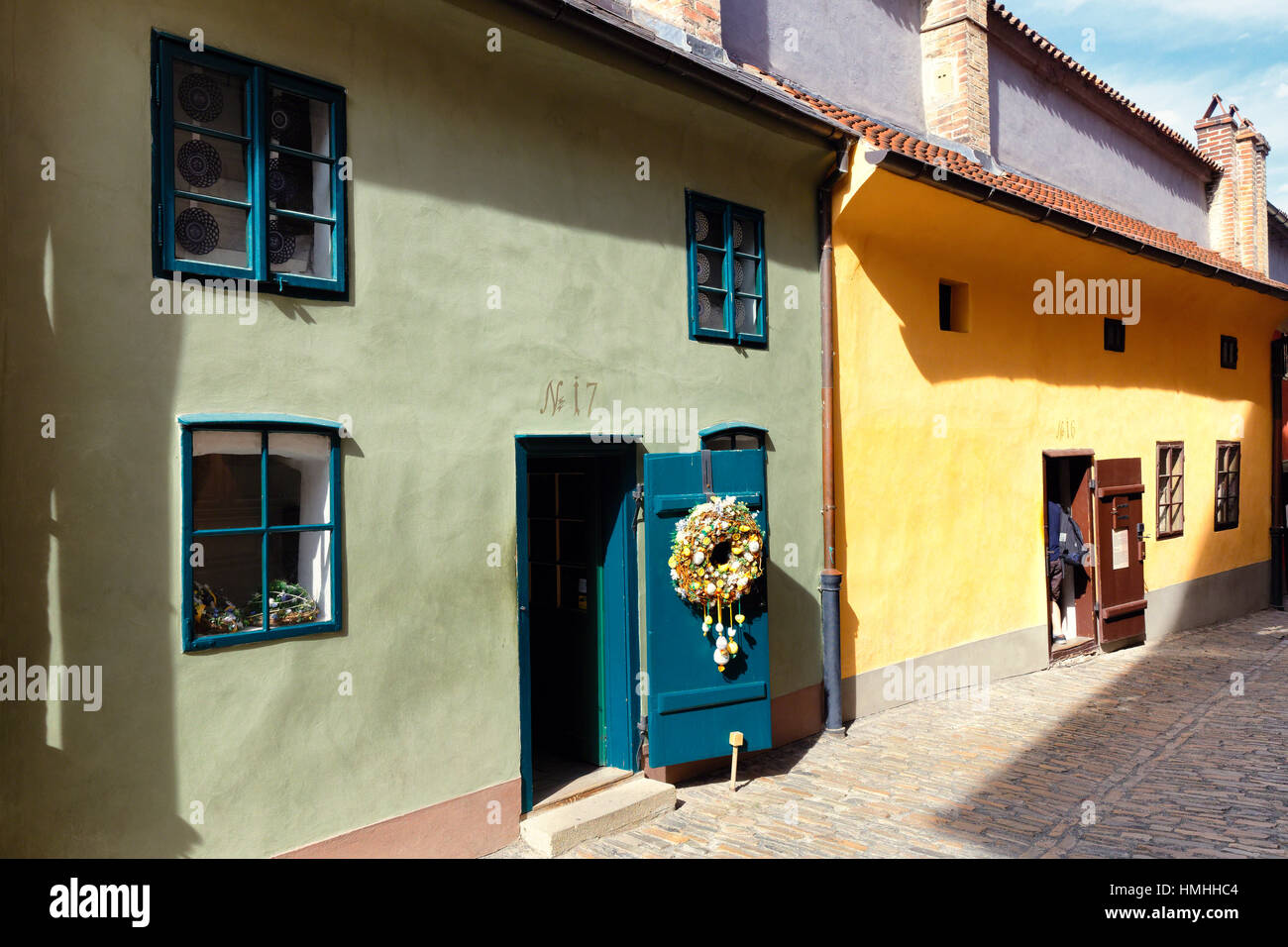 Colorful Tiny Houses of Golden Lane, Prague Castle, Prague, Czech ...