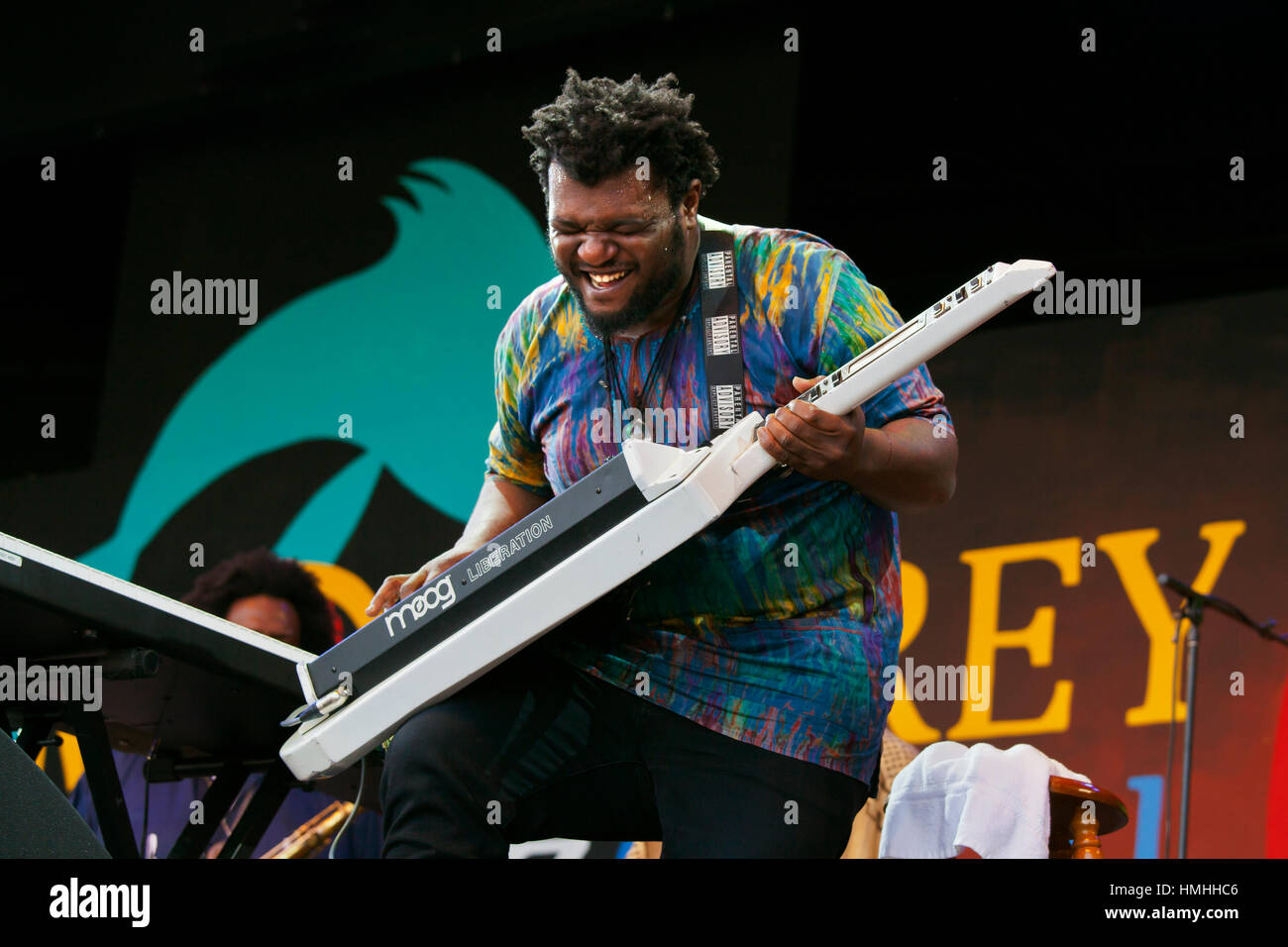 BRANDON COLEMAN plays keybord for KAMASI WASHINGTON performing at the ...