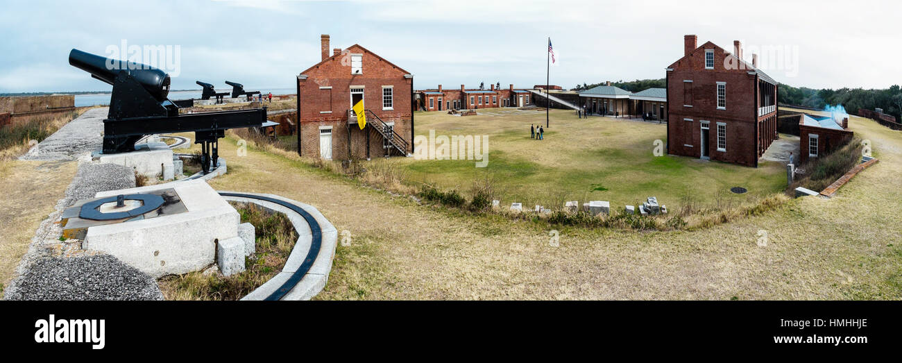 High Angle Panoramic View of Fort Clinch, Amelia Island, Florida Stock ...