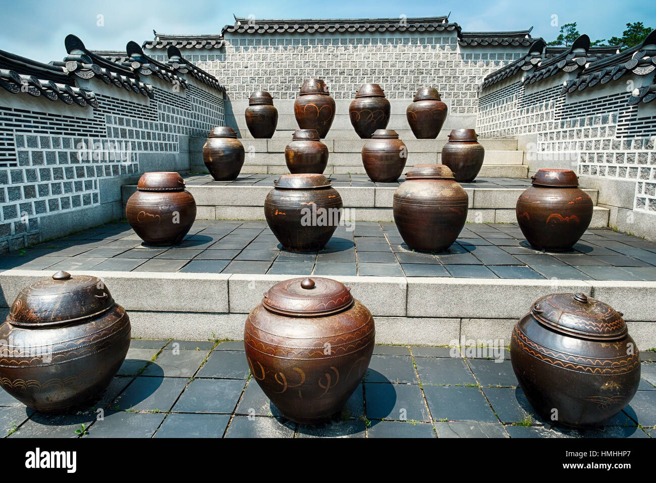 Large clay Fermentation Jars at Jango in Gyeongbokgung Palace Stock ...