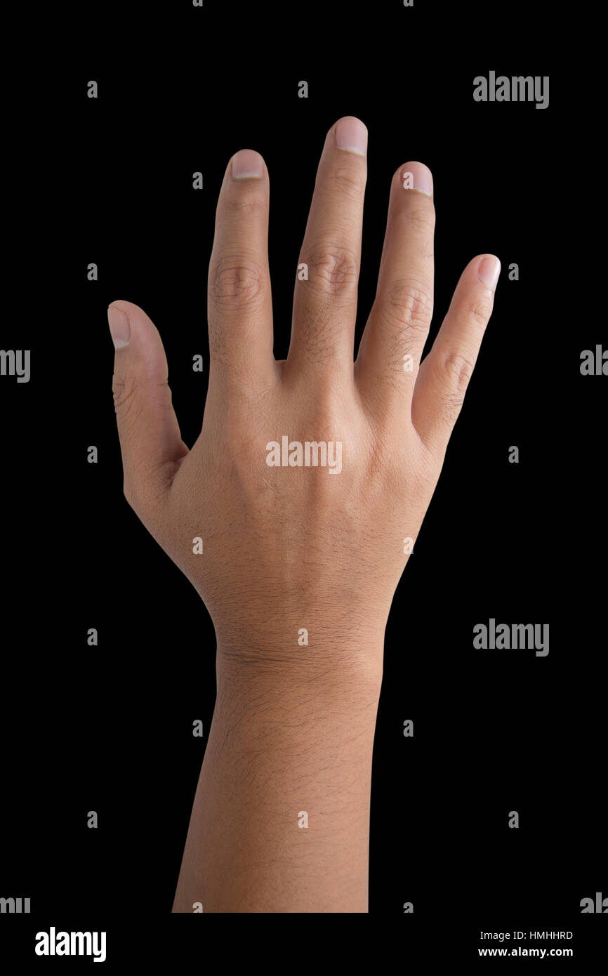 back of the hand isolated on black with clipping path Stock Photo - Alamy