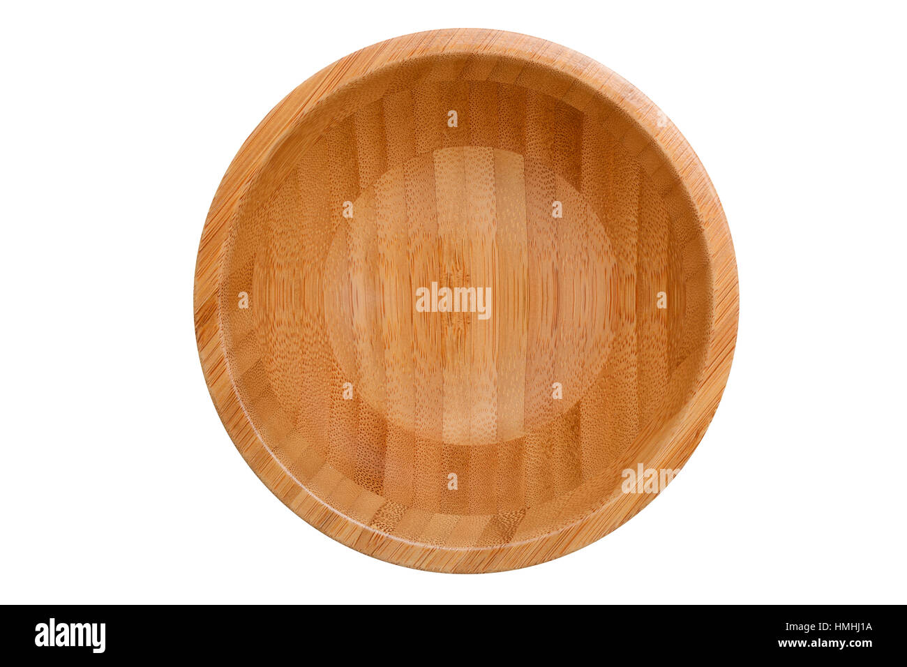 Top view of wooden bowl isolated on white with clipping path Stock ...