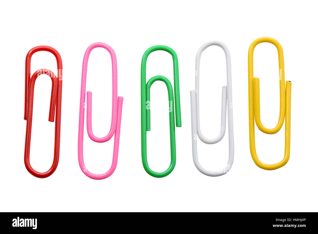isolated color paper clips with clipping path Stock Photo - Alamy