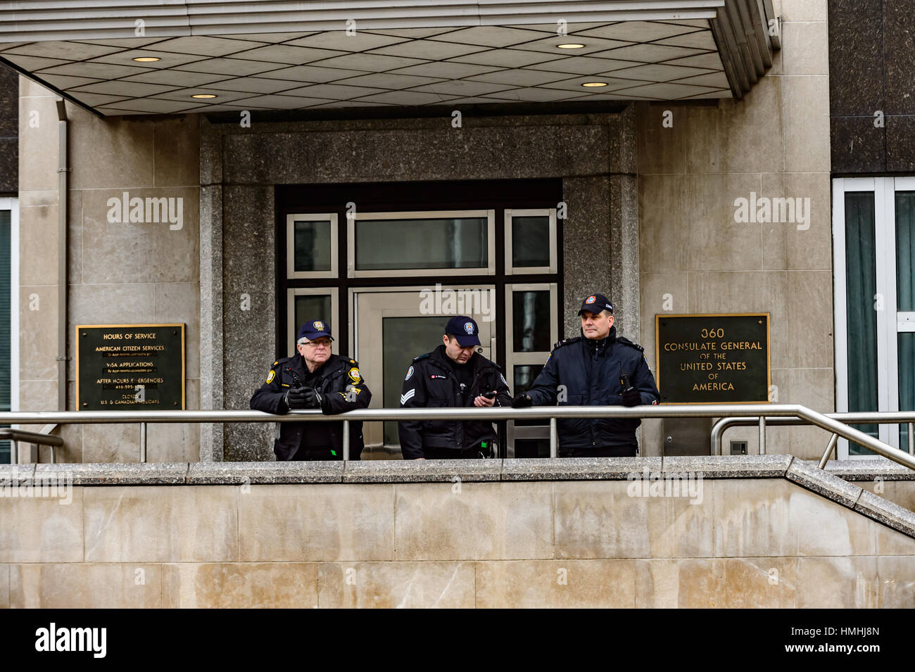 Toronto, CAN., 21 Jan 2017 - Toronto Police stand guard outside the ...