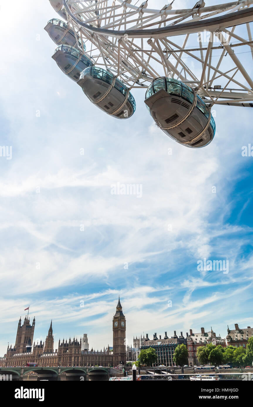London Eye and Big Ben in London, UK Stock Photo - Alamy