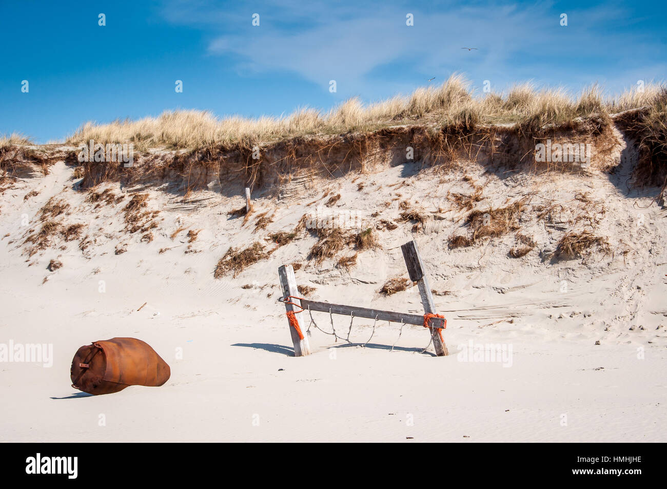 View of the beach with a few objects Stock Photo - Alamy