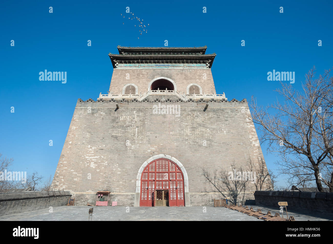 Front view of Beijing's ancient Bell Tower Stock Photo - Alamy