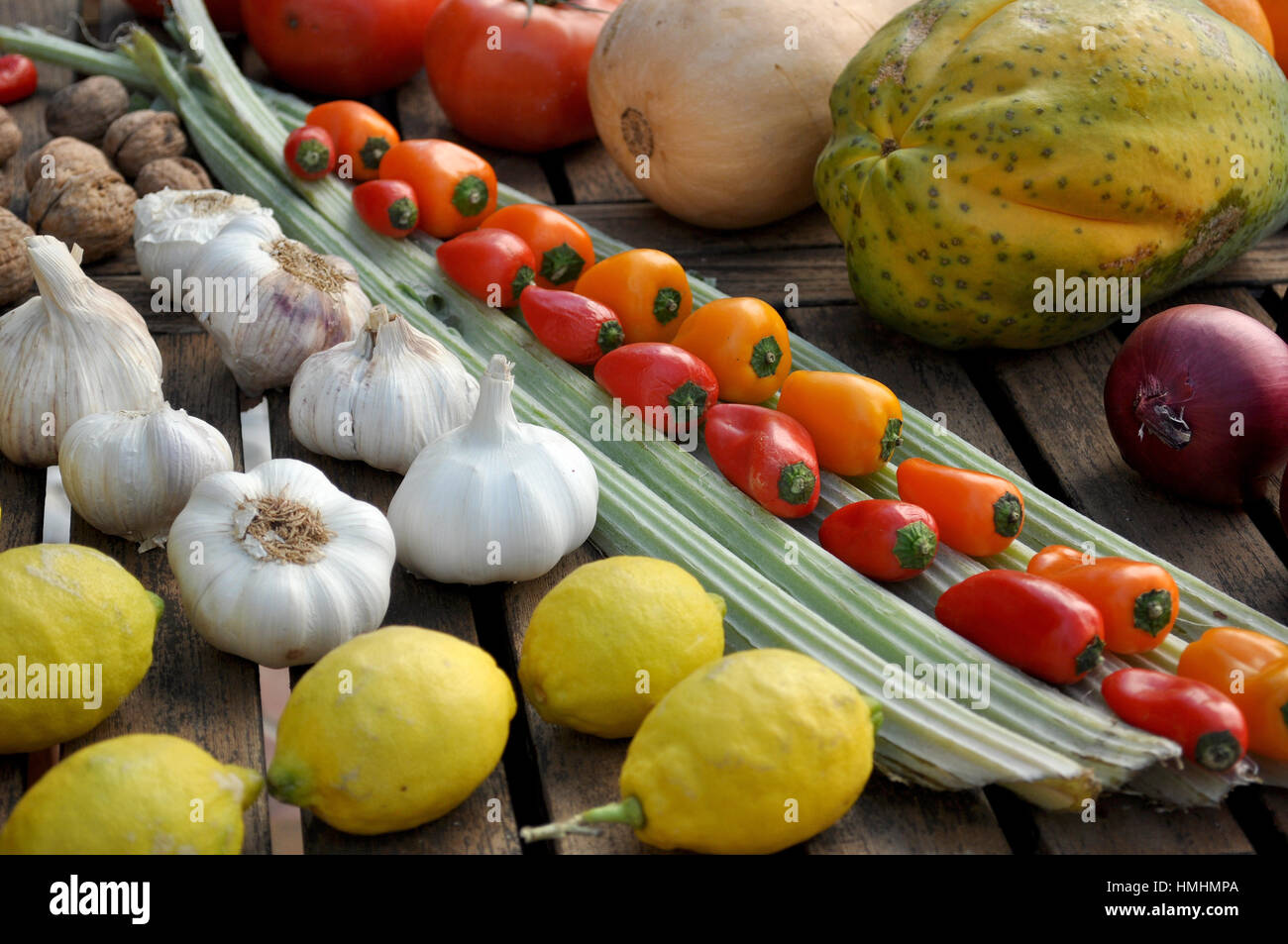 Rows fresh fruits vegetables hi-res stock photography and images - Alamy