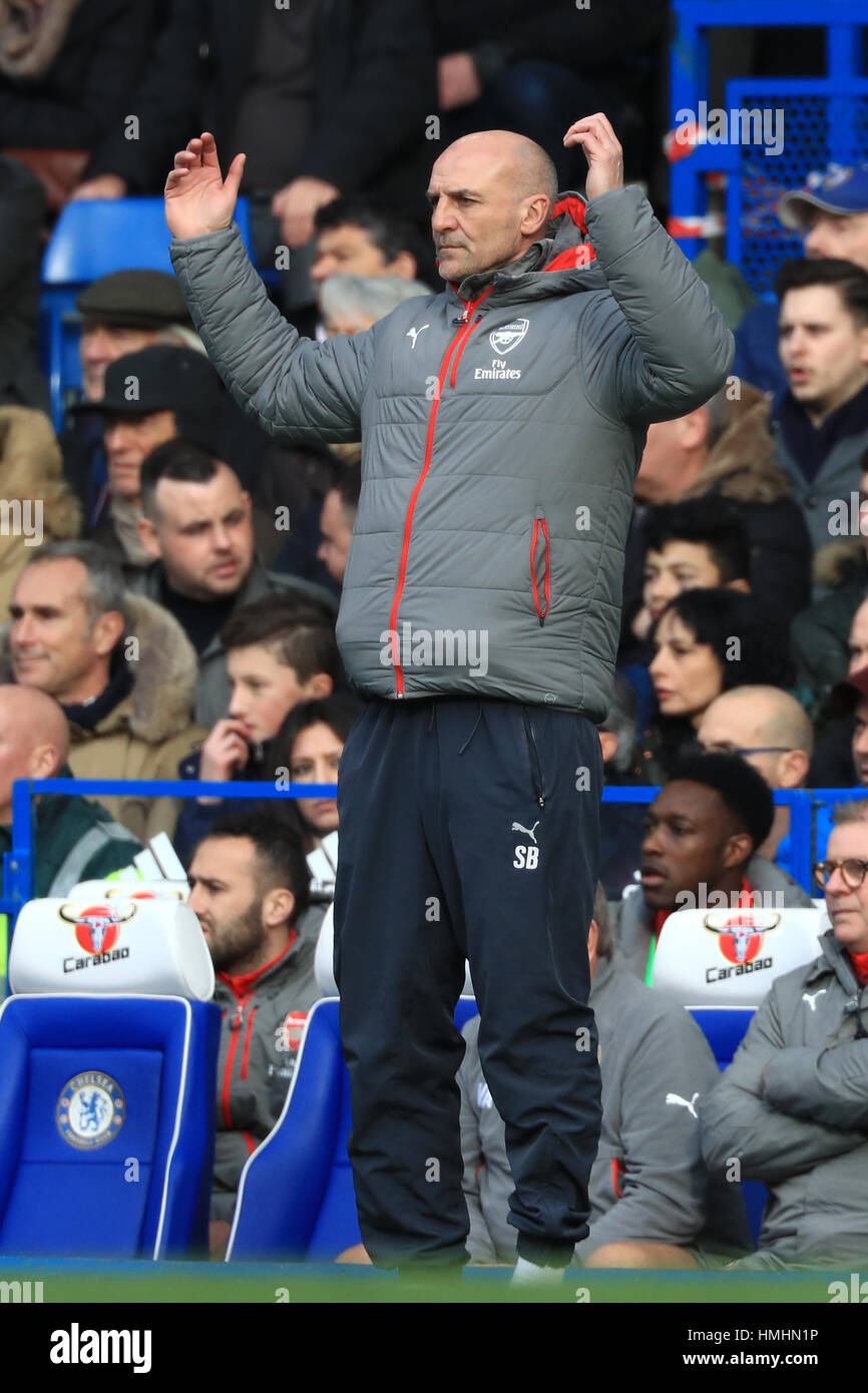 Arsenal assistant manager Steve Bould during the Premier League match ...