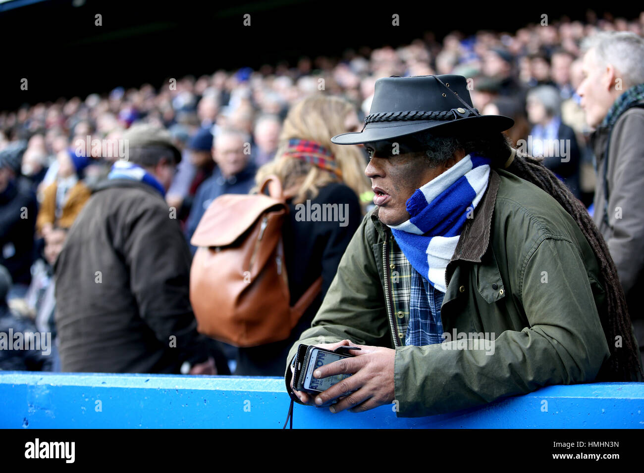 A Chelsea fan at half-time during the Premier League match at Stamford ...