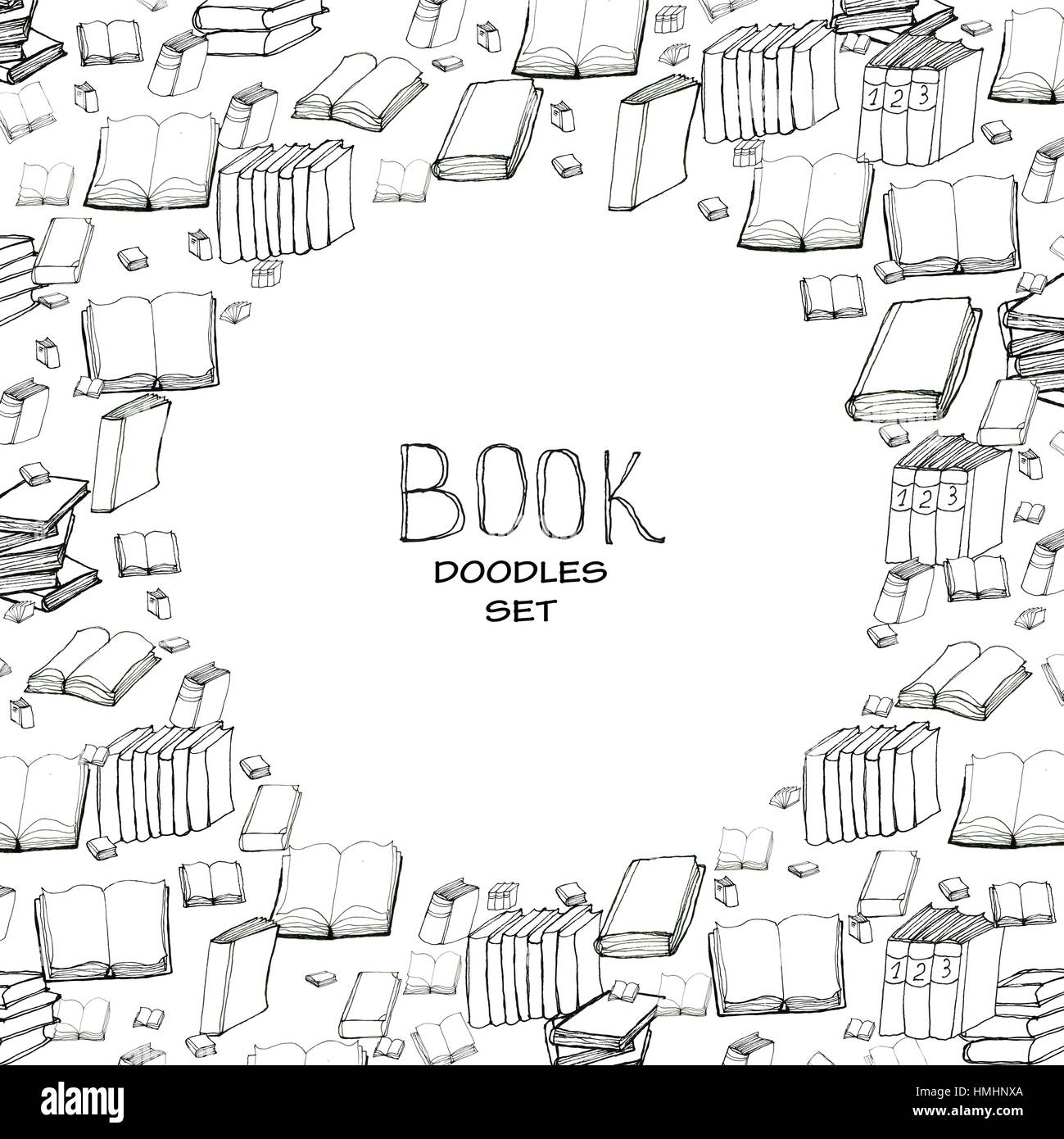 Book doodle frame Stock Vector Image & Art - Alamy