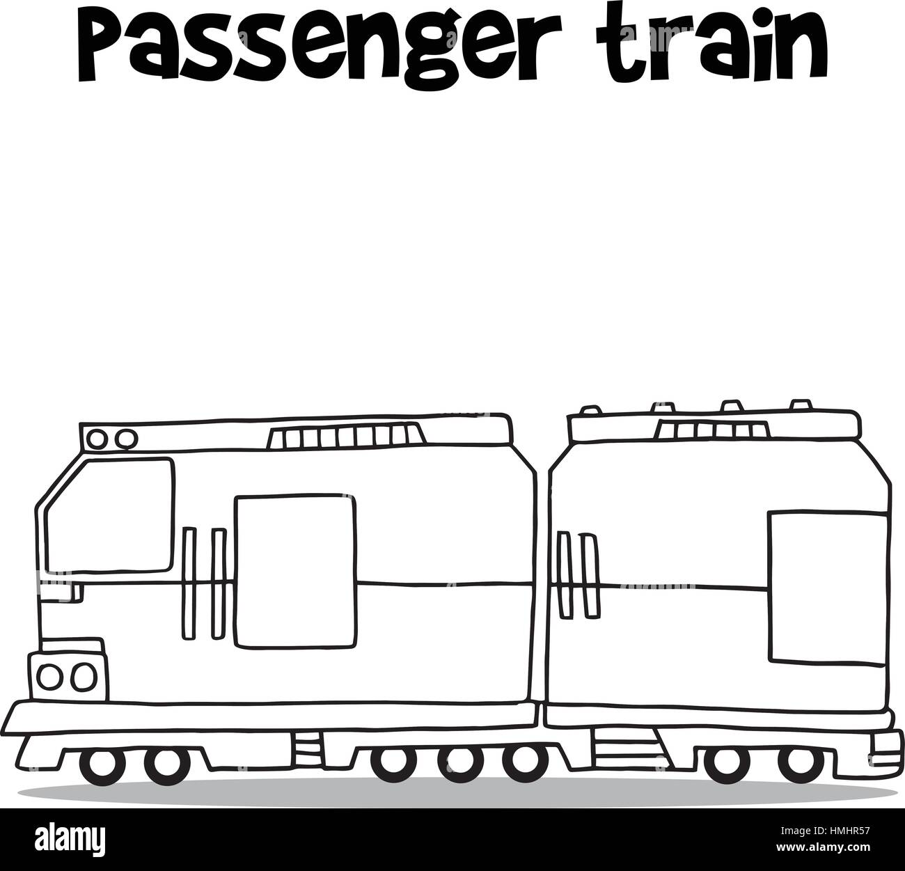 Passenger train transport with hand draw Stock Vector Image & Art - Alamy