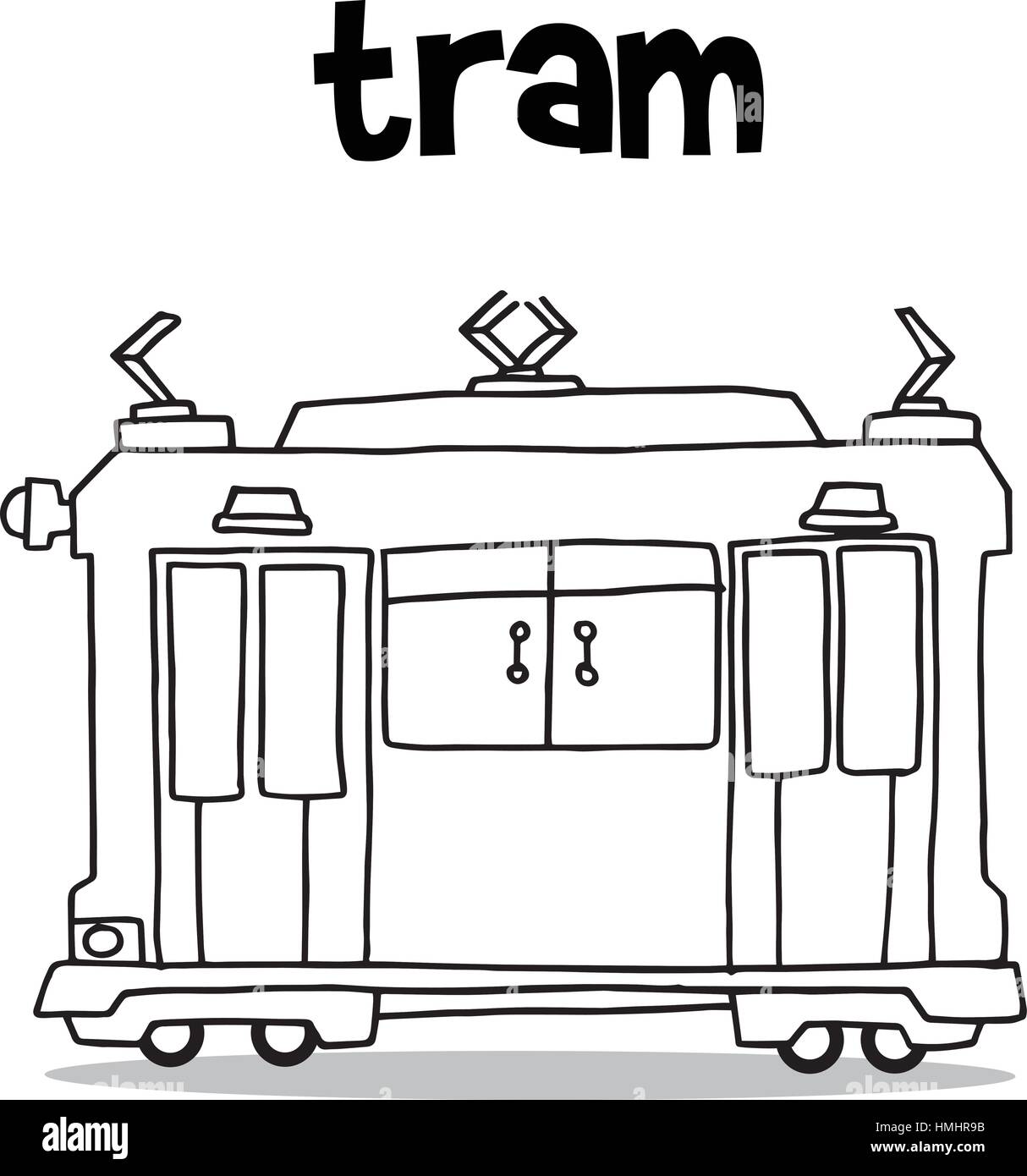 Transport of tram collection hand draw Stock Vector Image & Art - Alamy