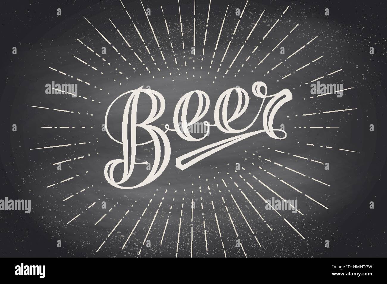 Hand drawn lettering Beer on chalkboard background Stock Vector Image ...