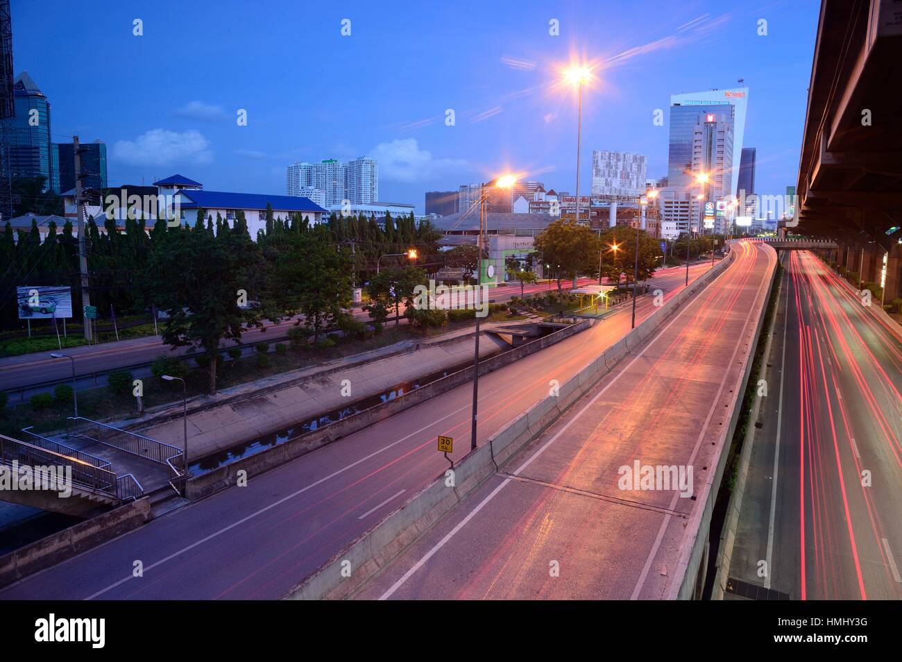 Multiple roads in Mo Chit neighborhood, Bangkok, Thailand Stock Photo ...