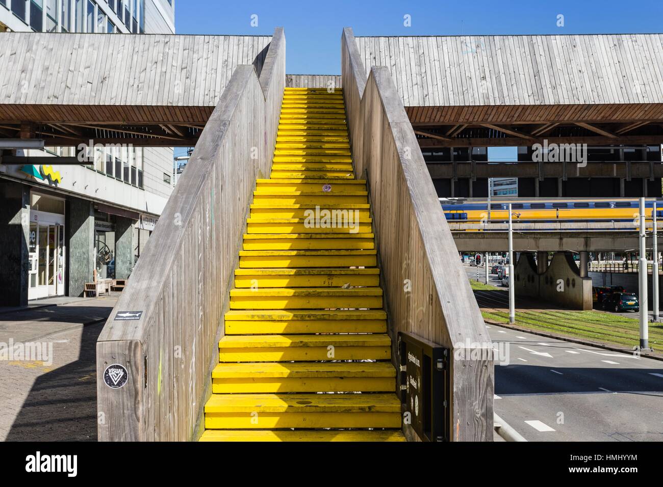Luchtsingel yellow bridge hi-res stock photography and images - Alamy
