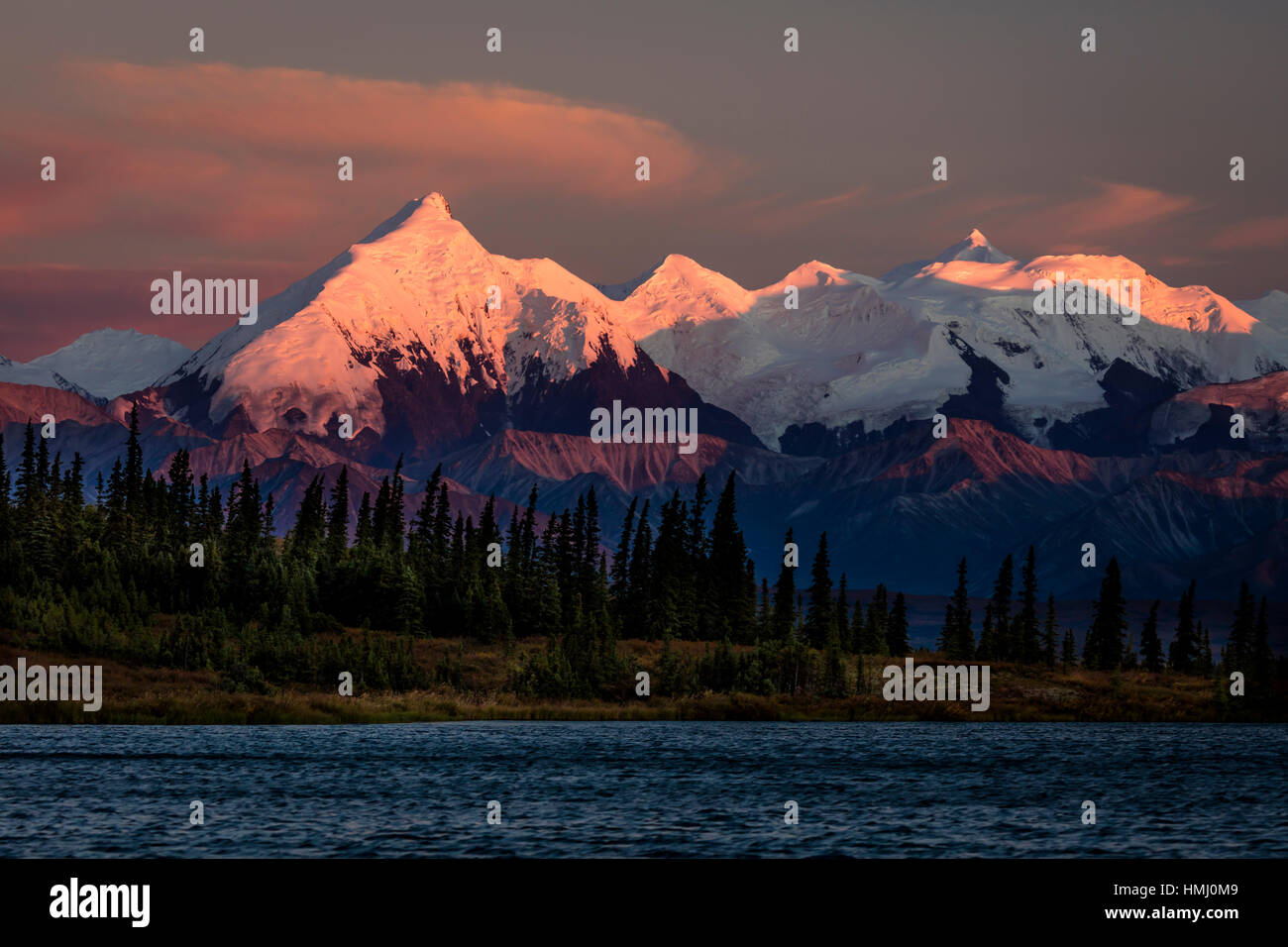 AUGUST 29, 2016 - Sunset on Mount Denali previously known as Mount ...