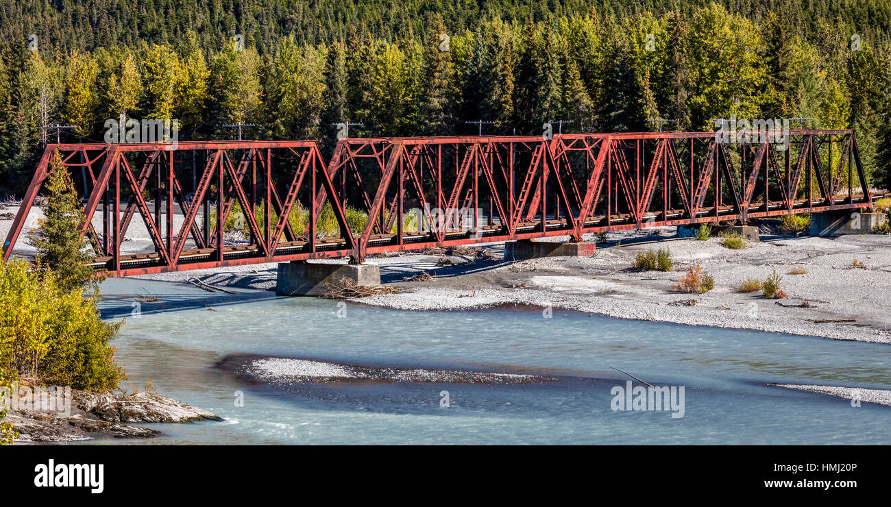 September 2, 2016 - Red Rod Iron Railroad Bridge traverses Alaskan ...