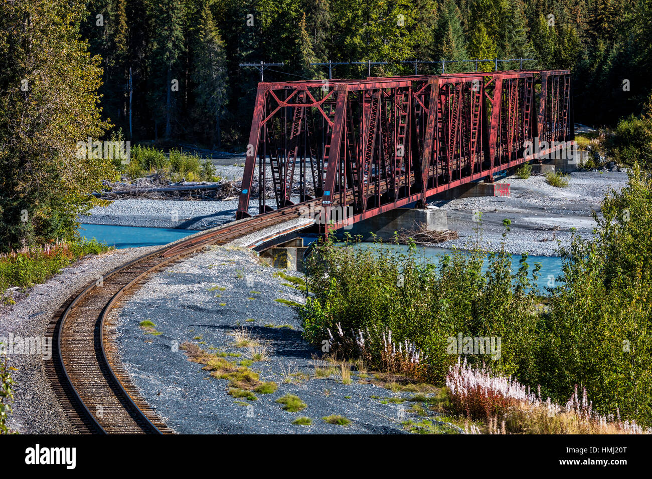 September 2, 2016 - Red Rod Iron Railroad Bridge traverses Alaskan ...