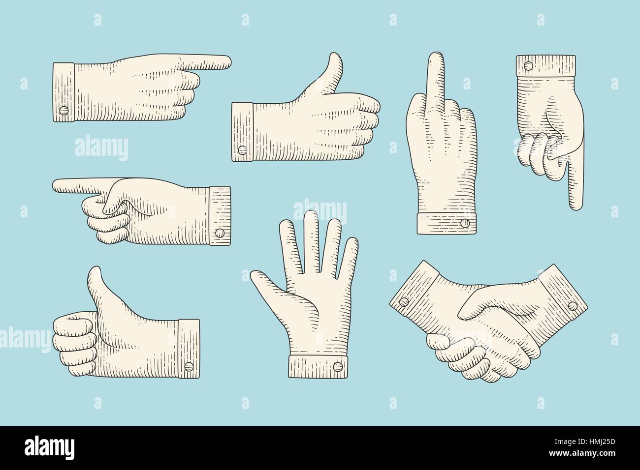 Vintage pointing finger illustration hi-res stock photography and ...