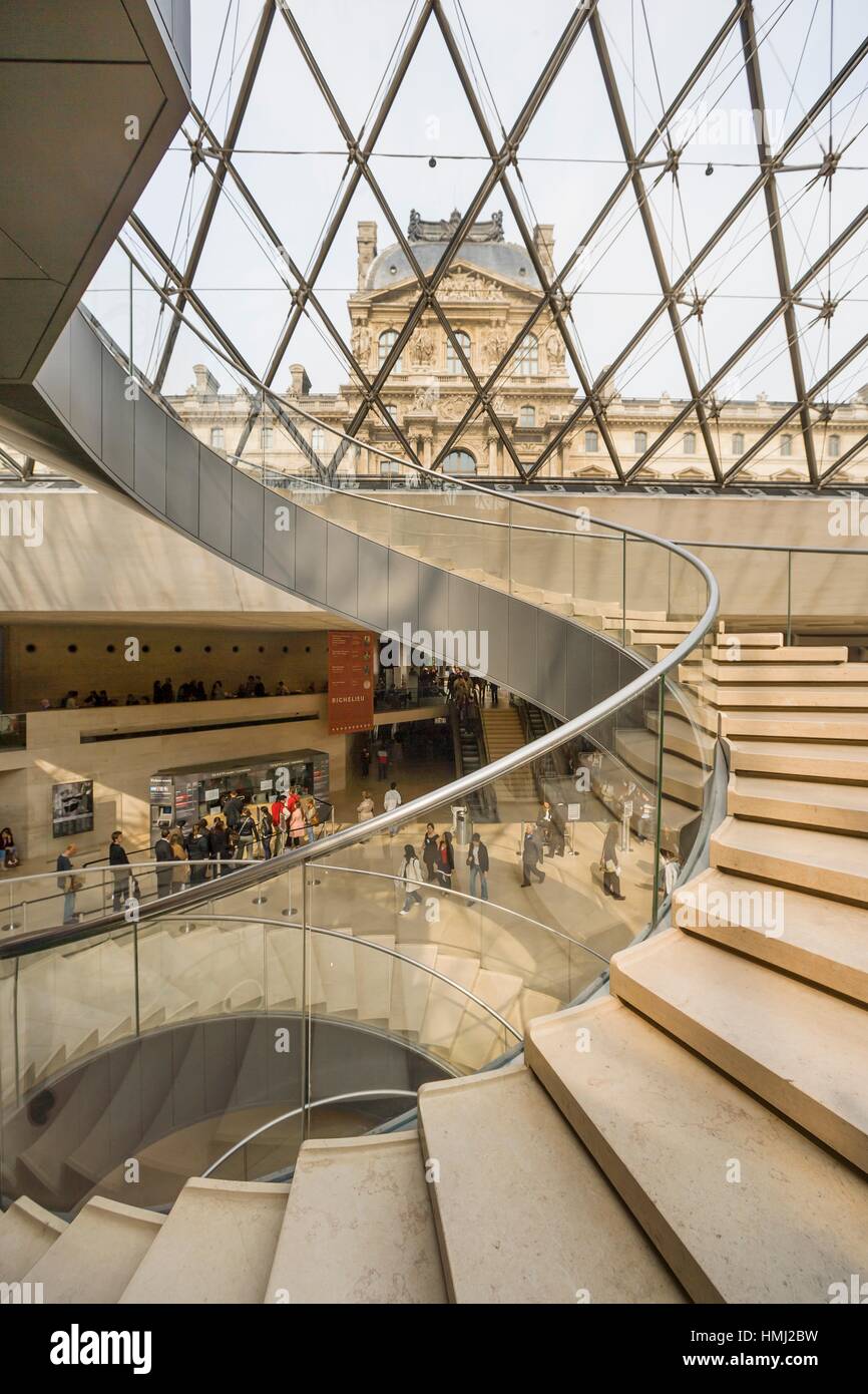 Stairs in louvre museum paris hi-res stock photography and images - Alamy
