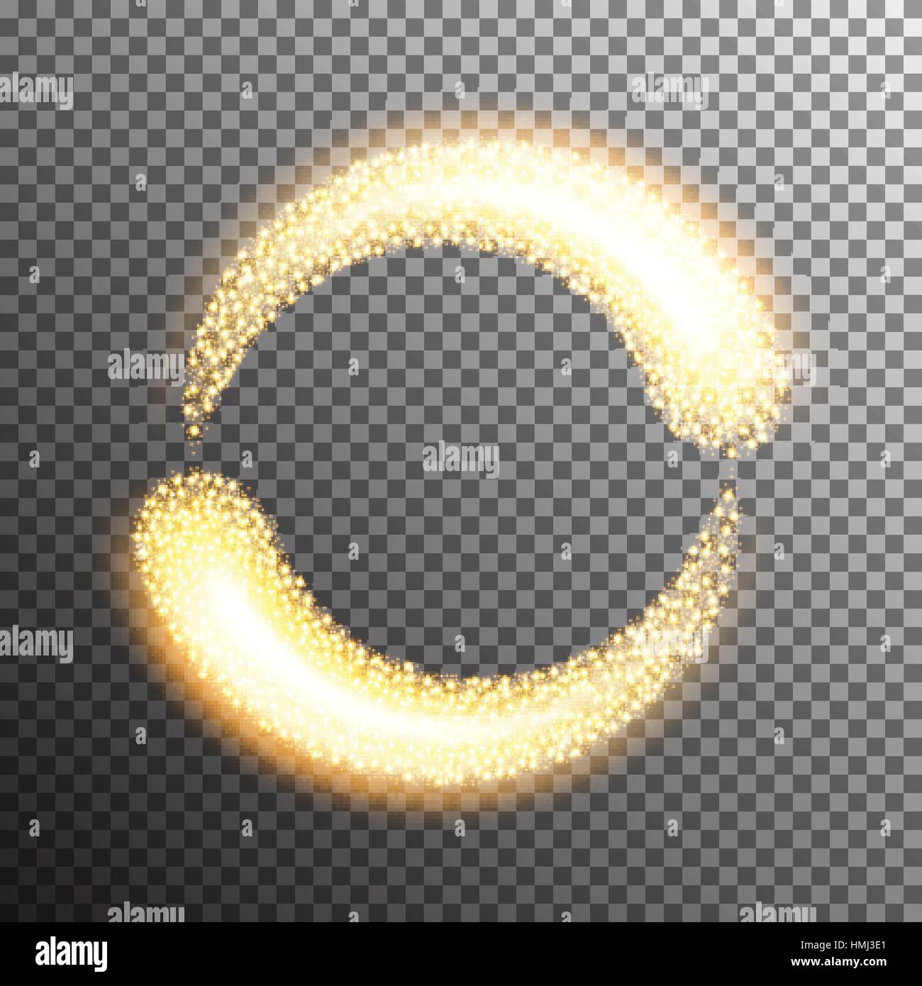 Vector shining twisted glitter comet trails. Special light flare effect ...