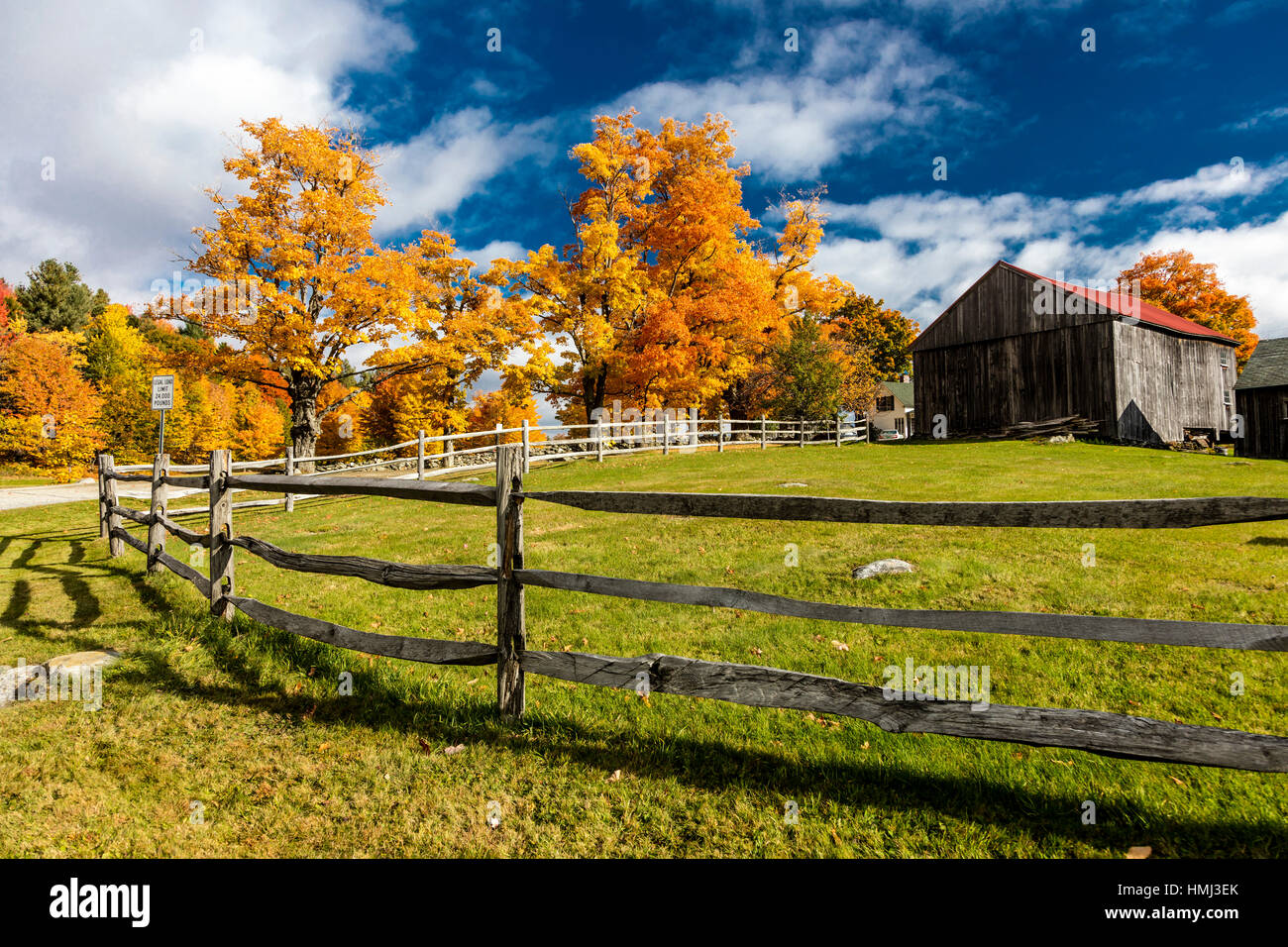 October 17, 2017 New England farm with Autumn Sugar Maples - Vermont ...