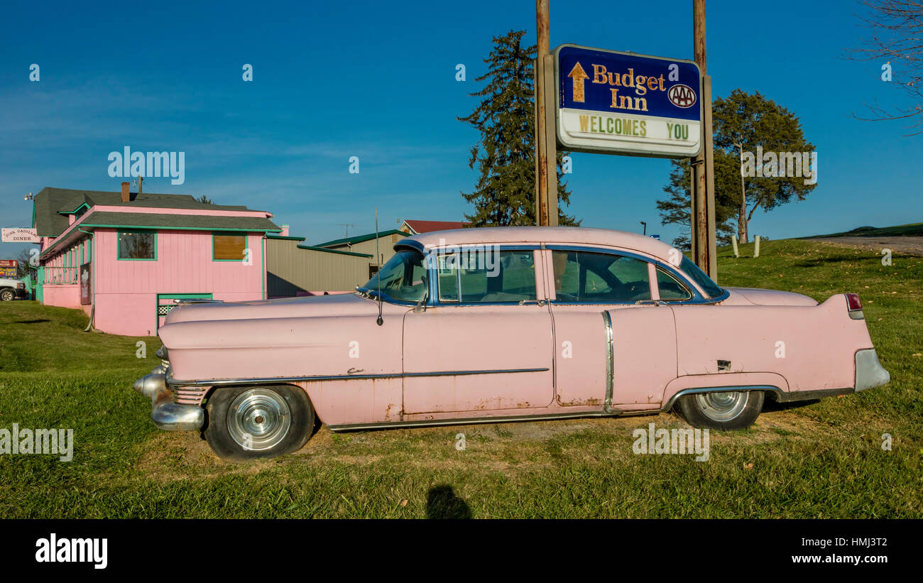 Pink Cadillac Diner, Natural Bridge, Virginia, October 26, 2016 Stock ...