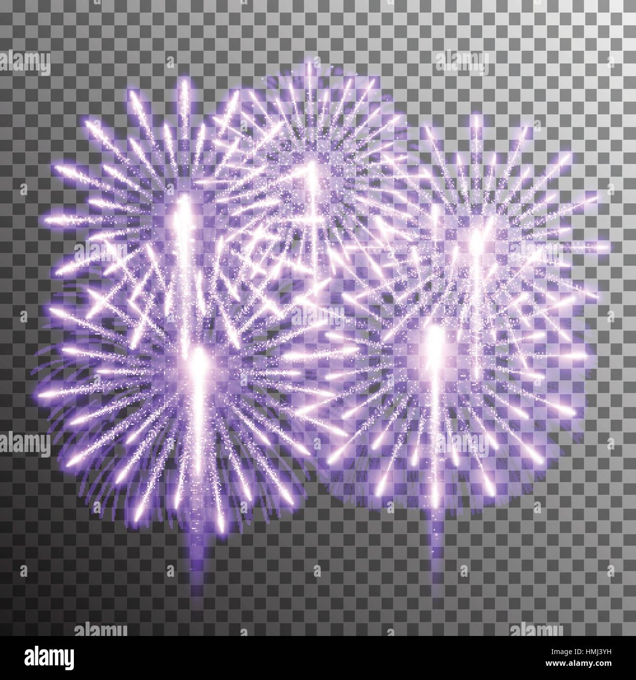 Set of isolated realistic vector fireworks on transparent background Stock Vector Image & Art ...