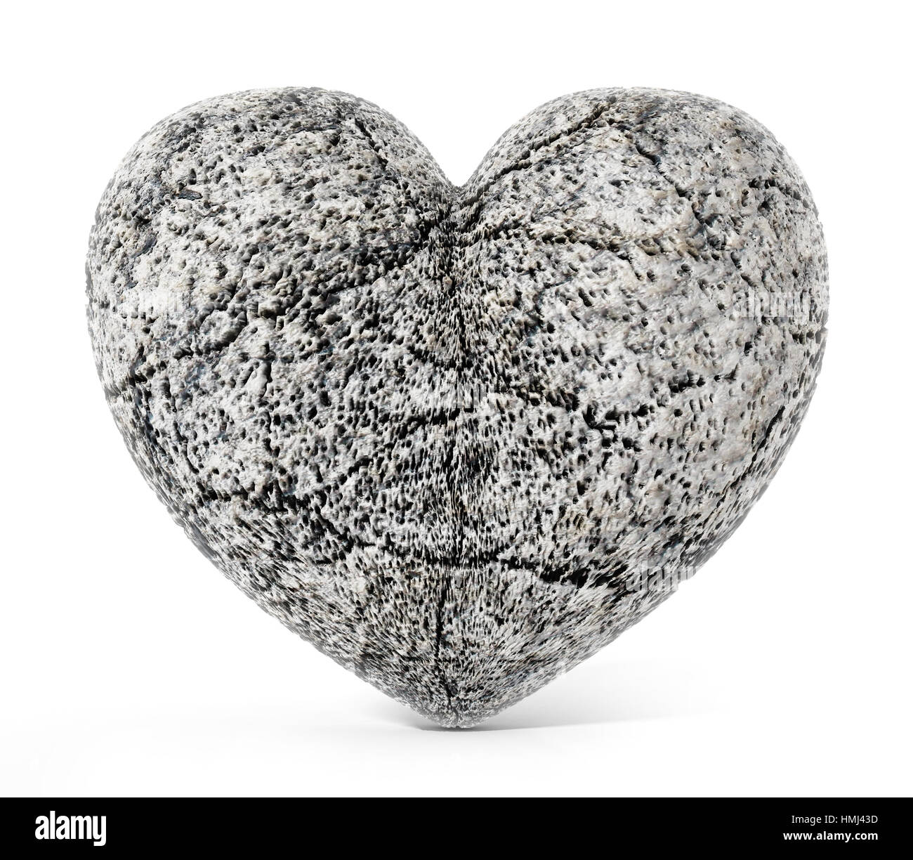 Stone heart isolated on white background. 3D illustration Stock Photo ...