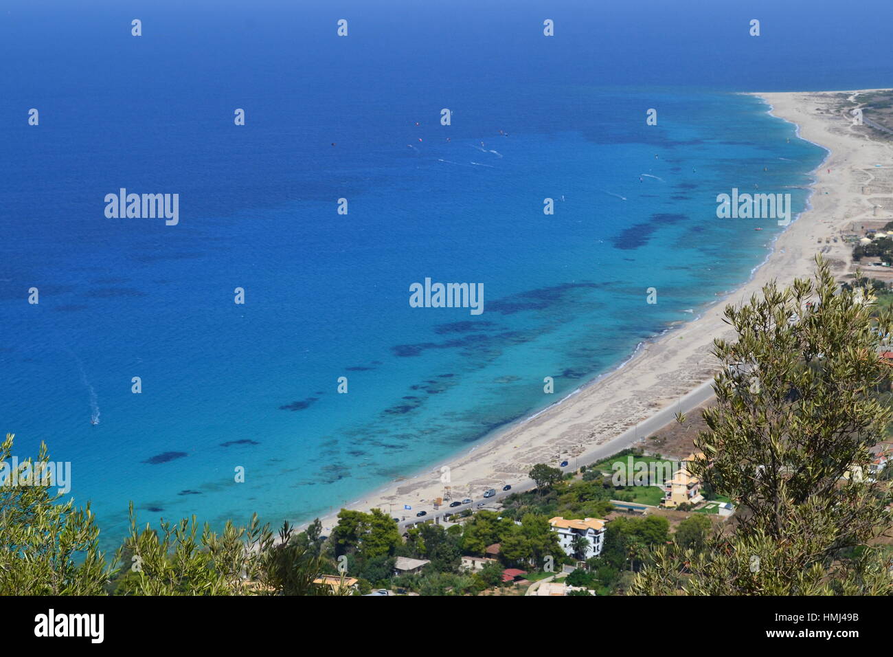 Bay and cape on Lefkada island, Ionian sea Stock Photo - Alamy