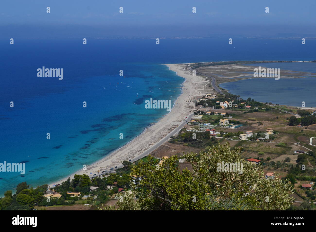 Bay and cape on Lefkada island, Ionian sea Stock Photo - Alamy