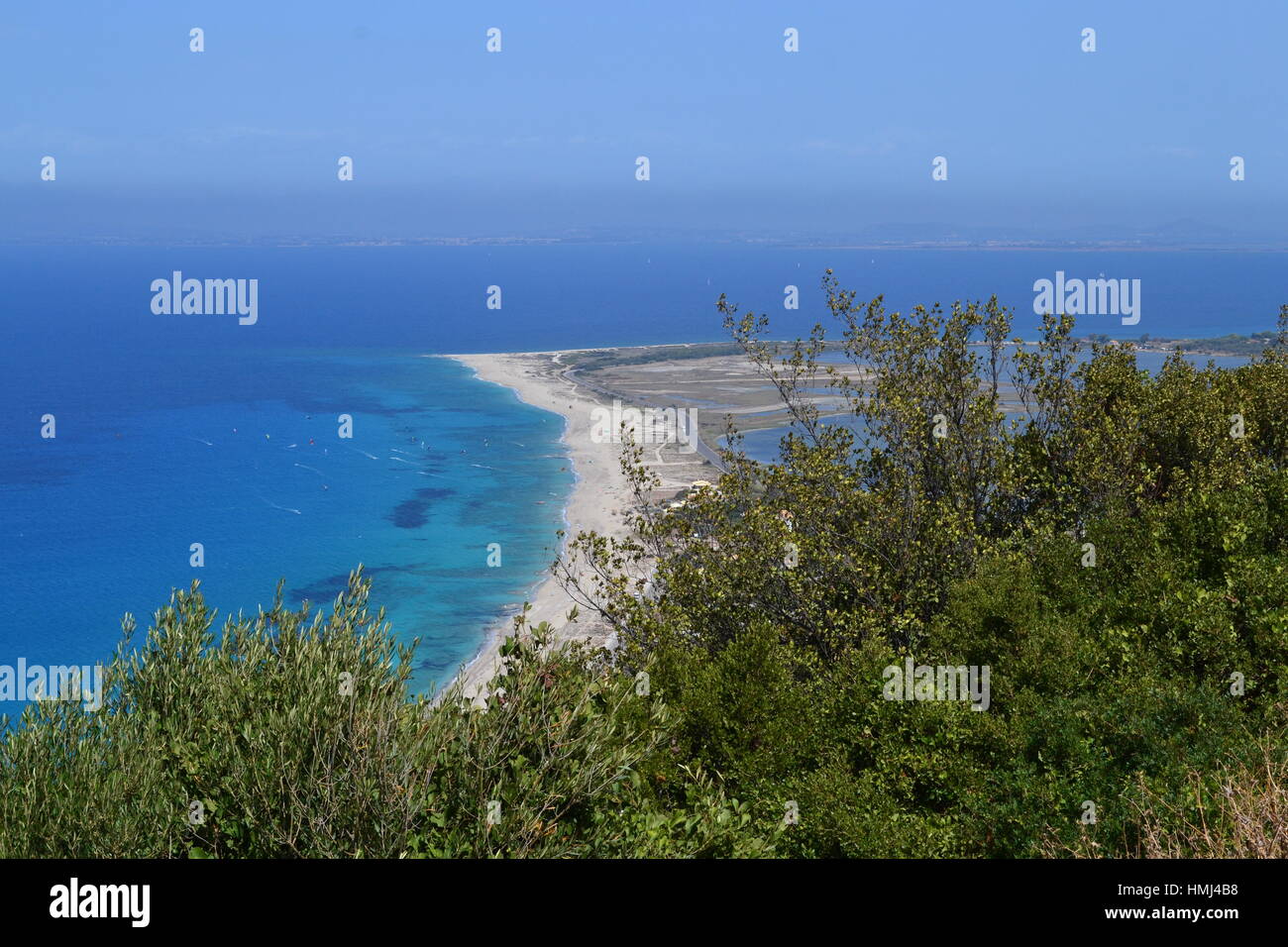 Bay and cape on Lefkada island, Ionian sea Stock Photo - Alamy