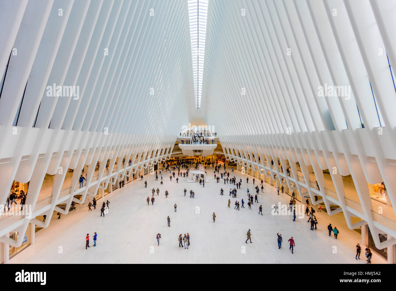 OCTOBER 24, 2016, Interior of Oculus Building, .main hall of the new ...