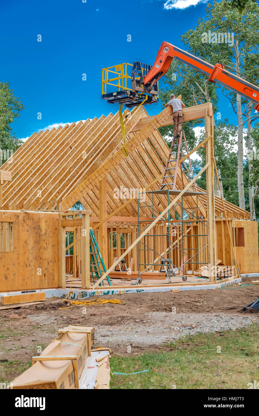 July 14, 2016 - Construction of a "A" Frame House owned by photographer ...
