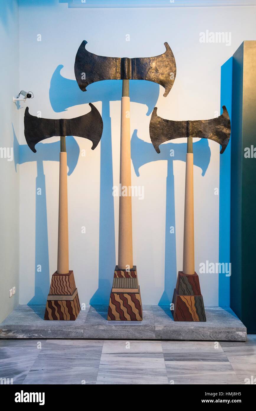 Minoan axes in the Heraklion Archeological Museum, Iraklio, (Heraklion ...