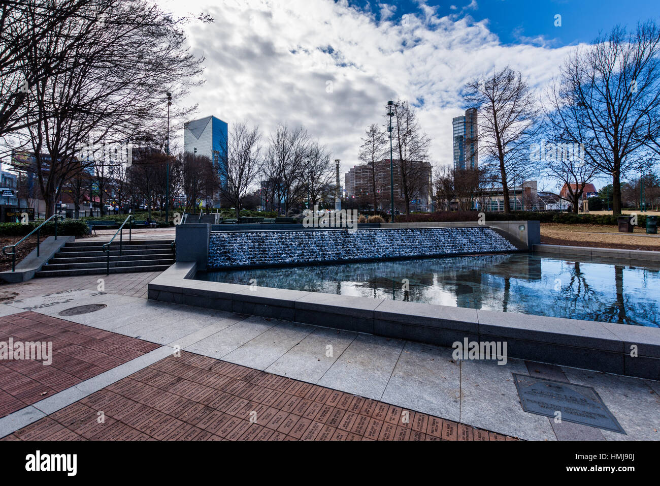 Centennial Olympic Park with Skyline in Atlanta, Georgia Stock Photo ...