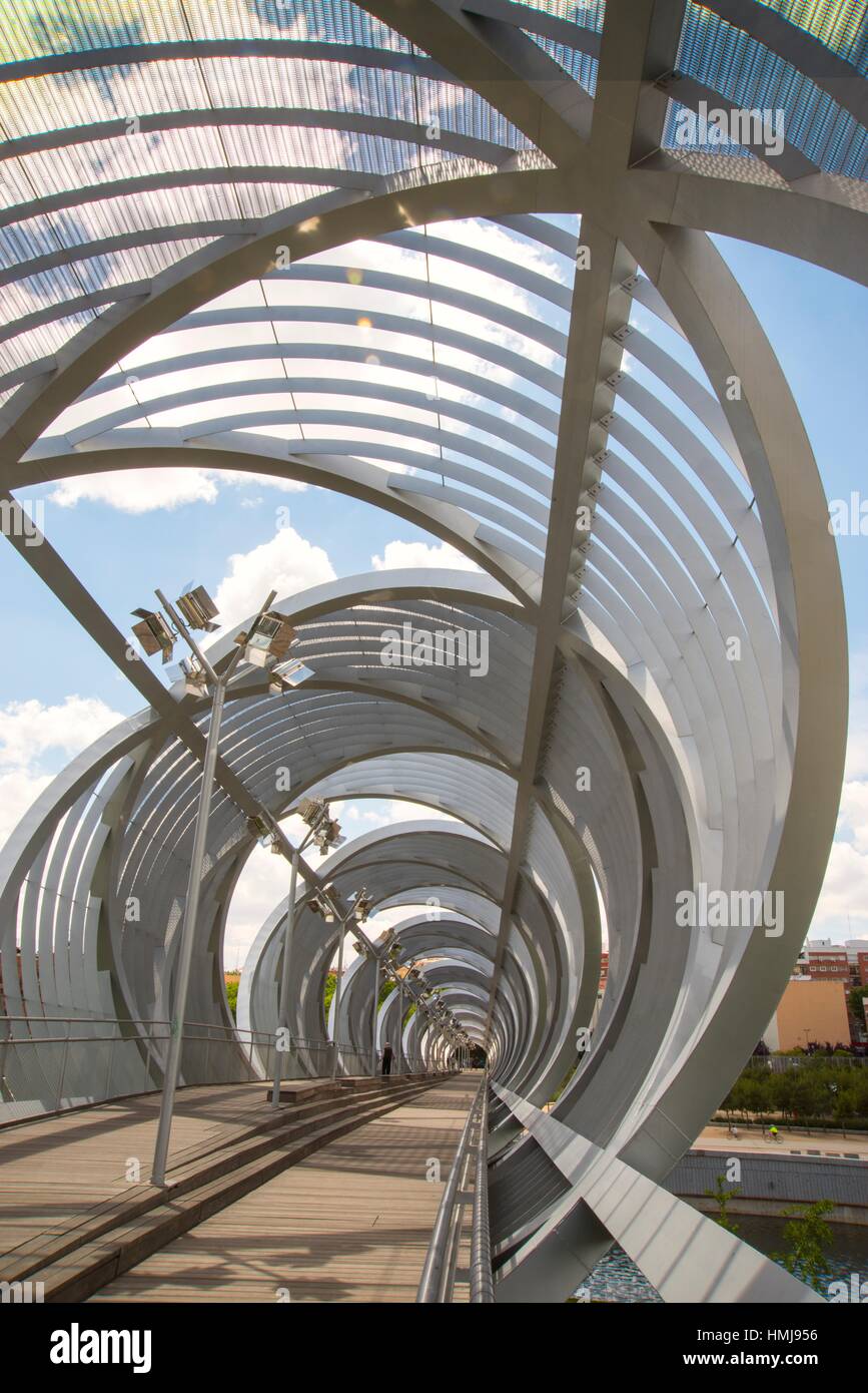 Bridge by Perrault. Madrid Rio, Madrid, Spain Stock Photo - Alamy
