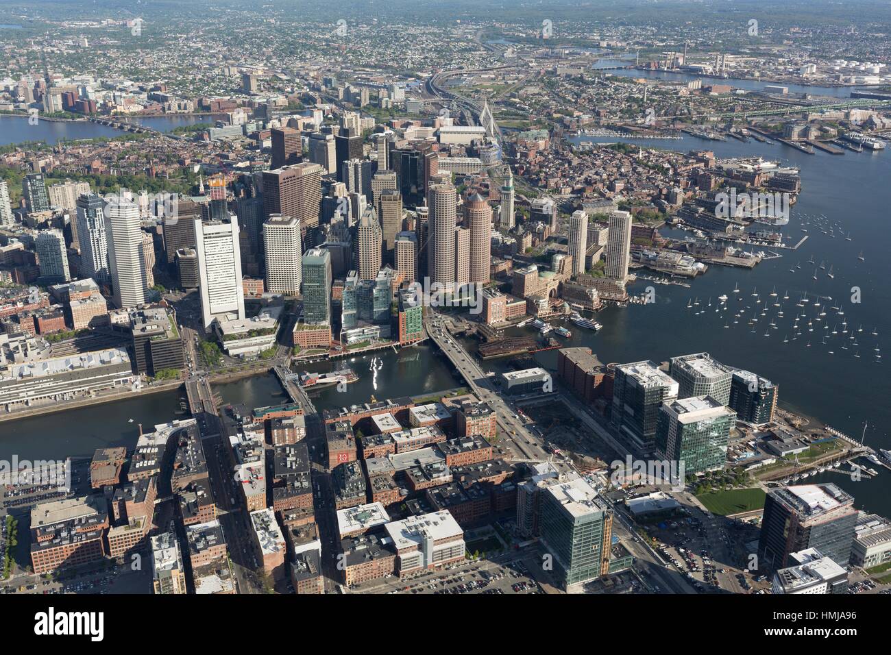 Seaport district downtown aerial view hi-res stock photography and ...