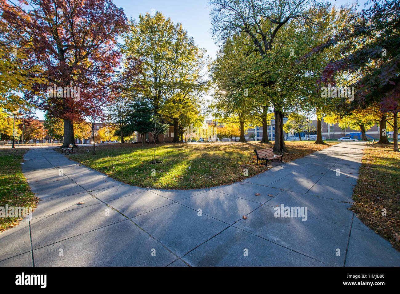 Franklin Square Park During Autumn in Baltimore, Maryland Stock Photo ...