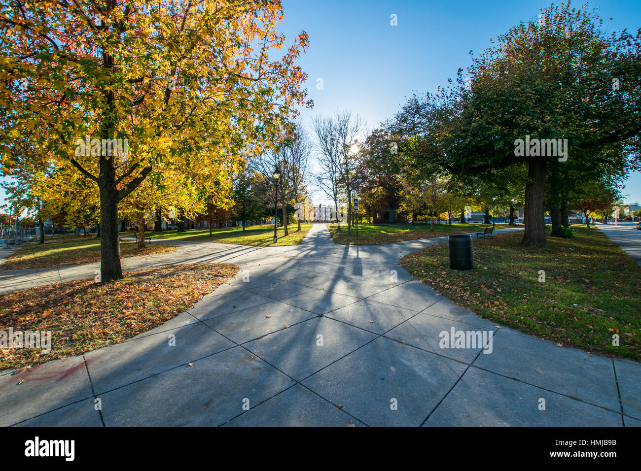 Franklin Square Park During Autumn in Baltimore, Maryland Stock Photo ...