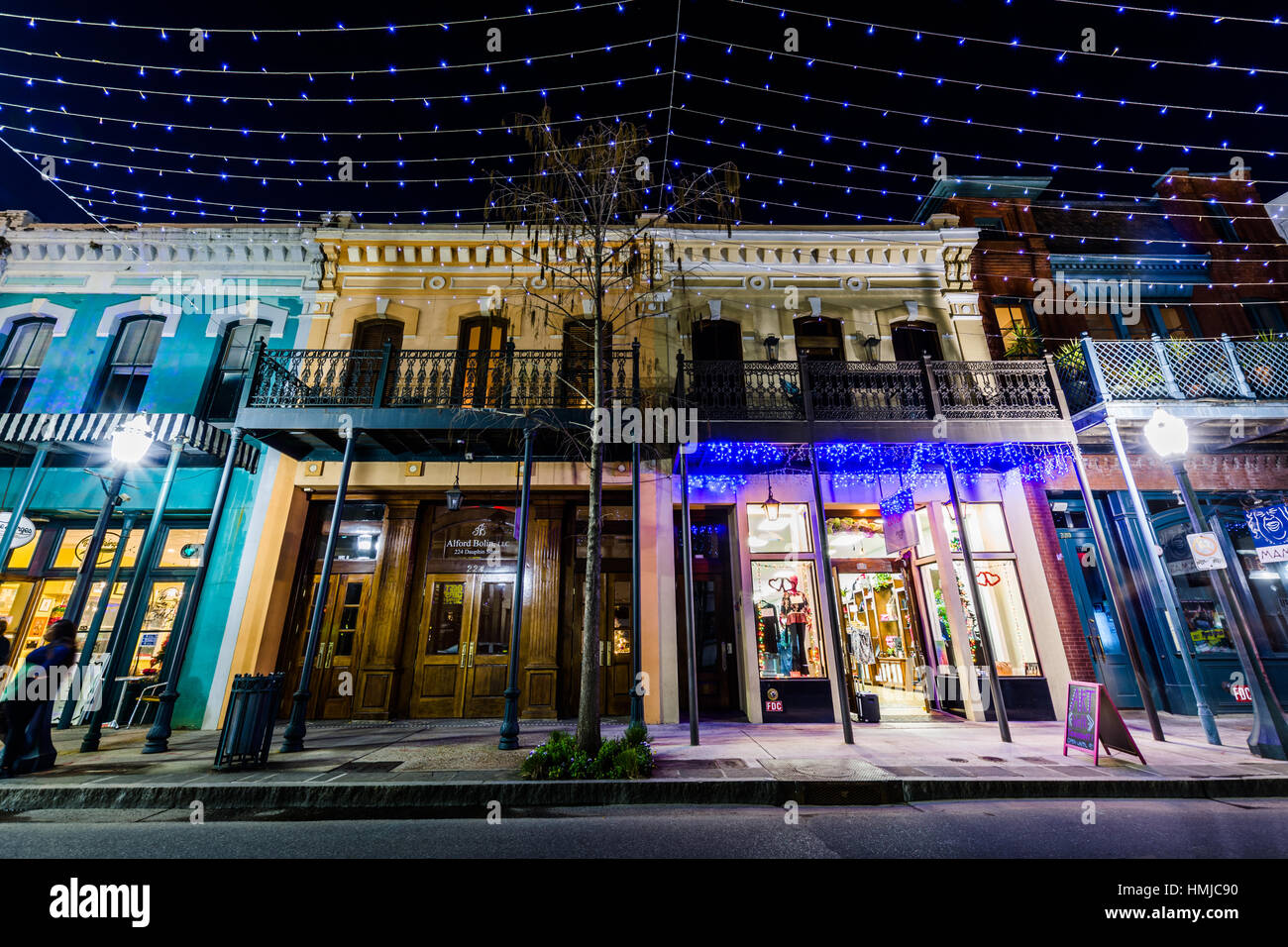 Historic Downtown Mobile, Alabama during an Evening Blue Hour Stock ...