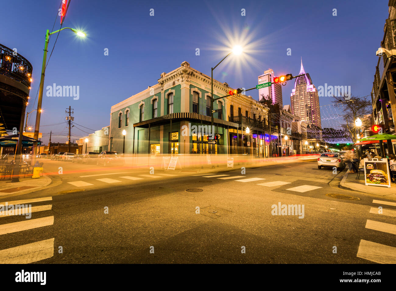 Historic Downtown Mobile, Alabama during an Evening Blue Hour Stock ...