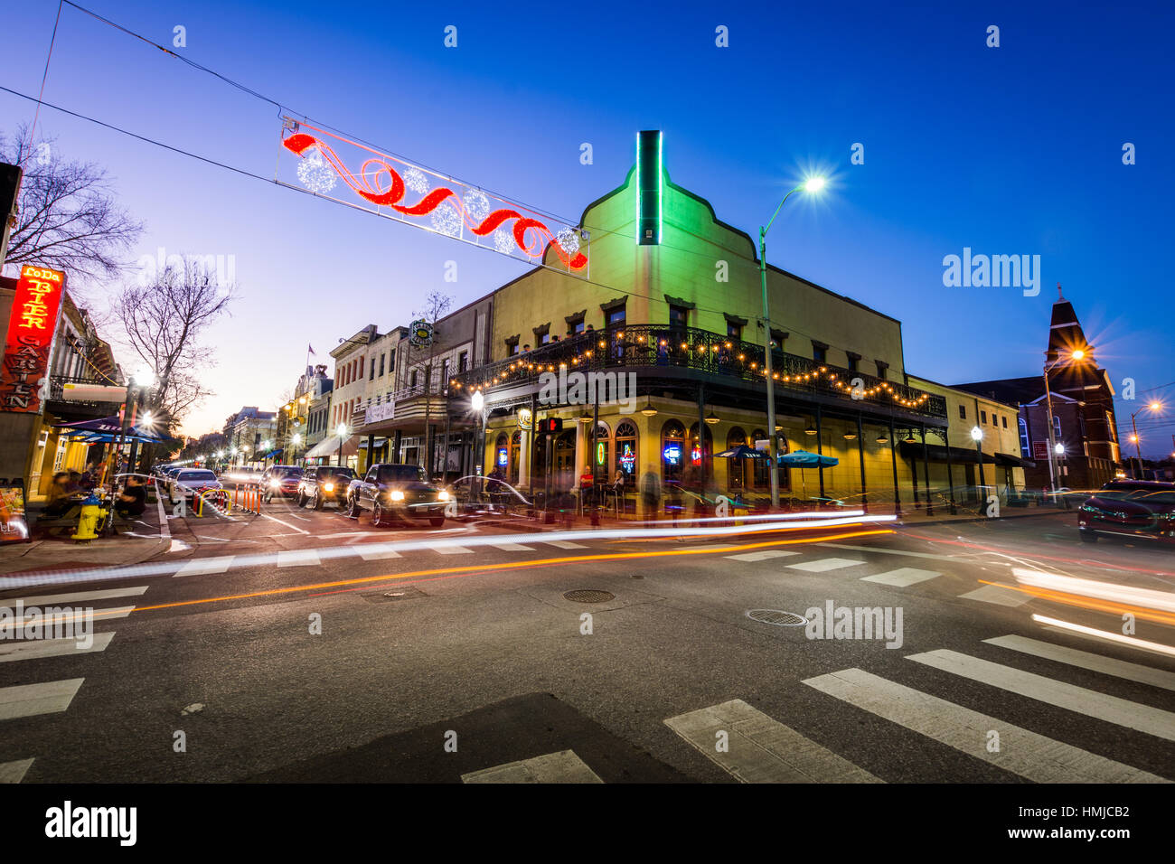 Historic Downtown Mobile, Alabama during an Evening Blue Hour Stock ...