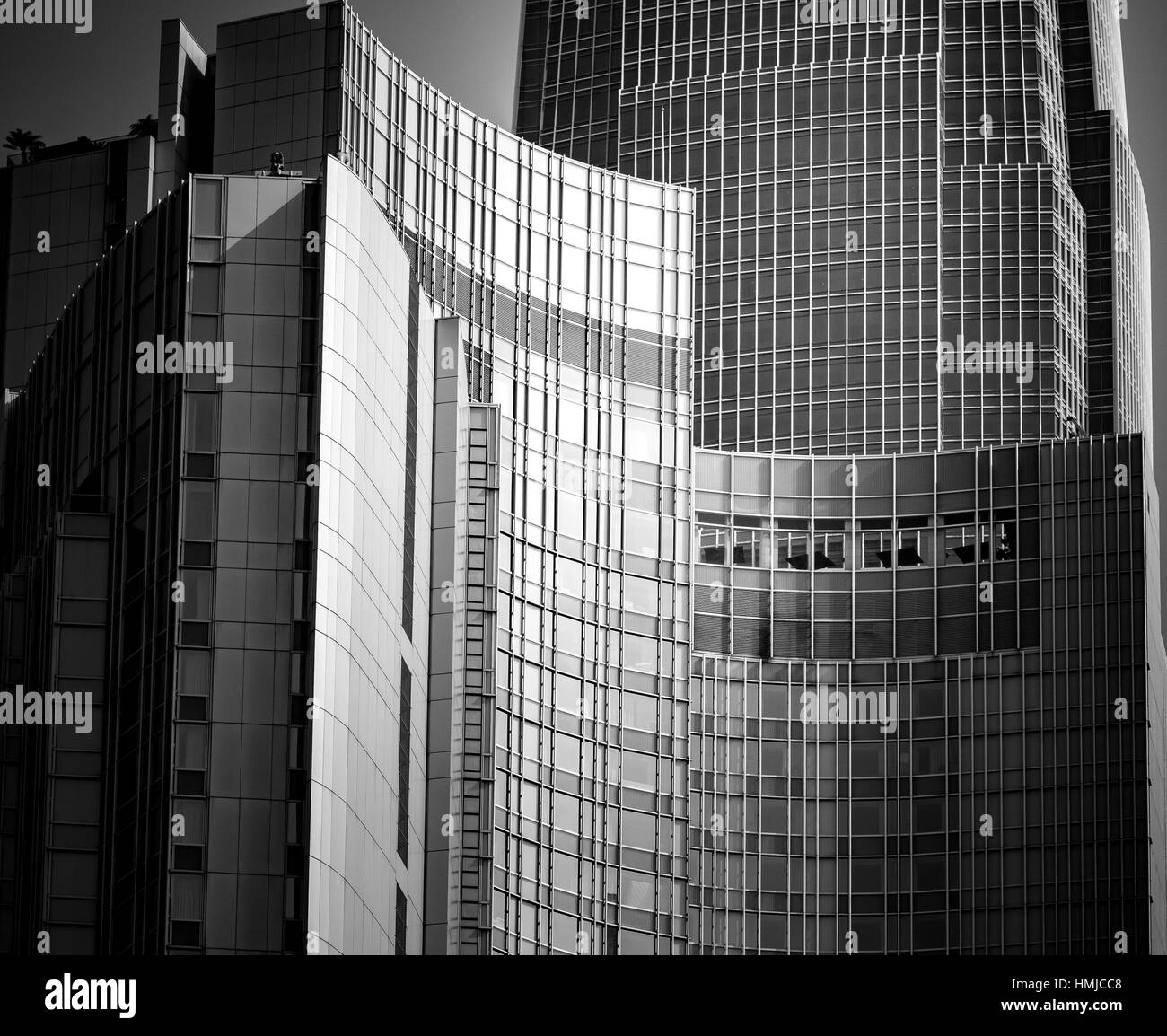Windows of commercial building in Hong Kong with B&W color Stock Photo ...